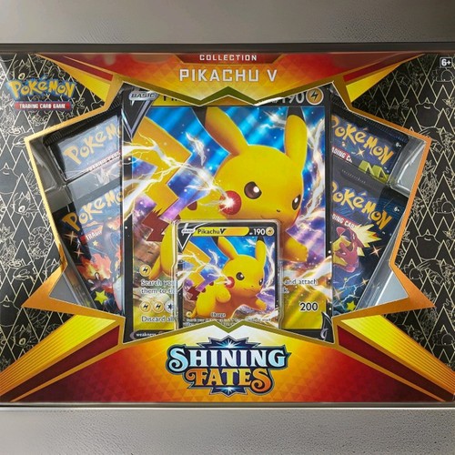 Pokemon TCG Shining Fates Pikachu V Box Set - 4 Booster Packs NEW ...