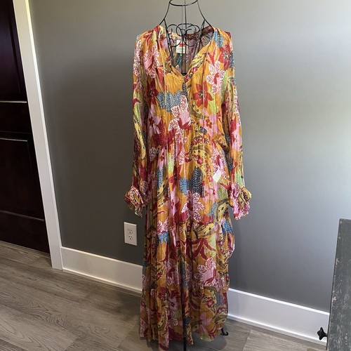 NWT Farm Rio Boho Floral Lightweight Maxi Dress Size Medium | eBay
