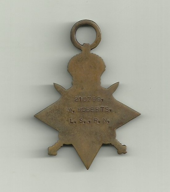 1915 STAR ROBERTS ROYAL NAVY HMS ABERCROMBIE MONITOR GALLIPOLI ...