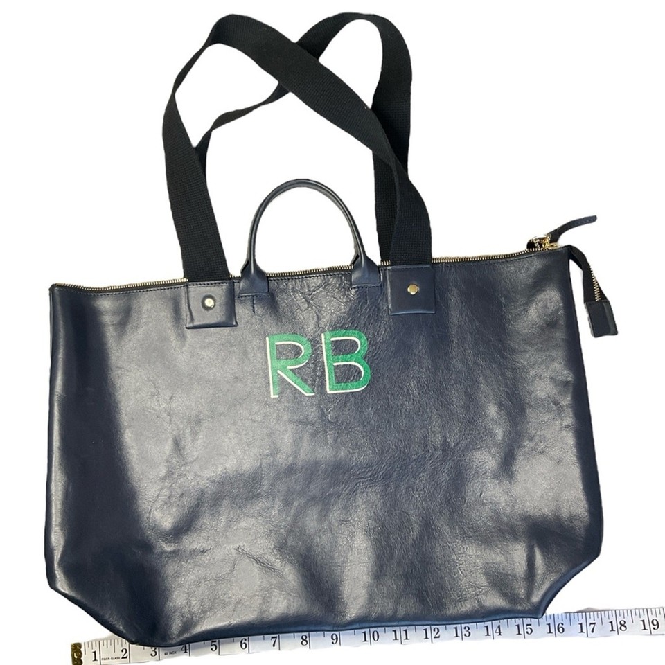 CLARE V Le Zip Sac Leather Tote Navy Blue | Sold out! RB | eBay