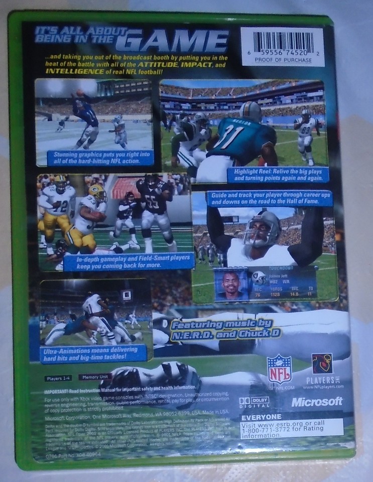 Xbox OG Exclusive NFL Fever 2002 w/OEM Case, COMPLETE TESTED 360 ...