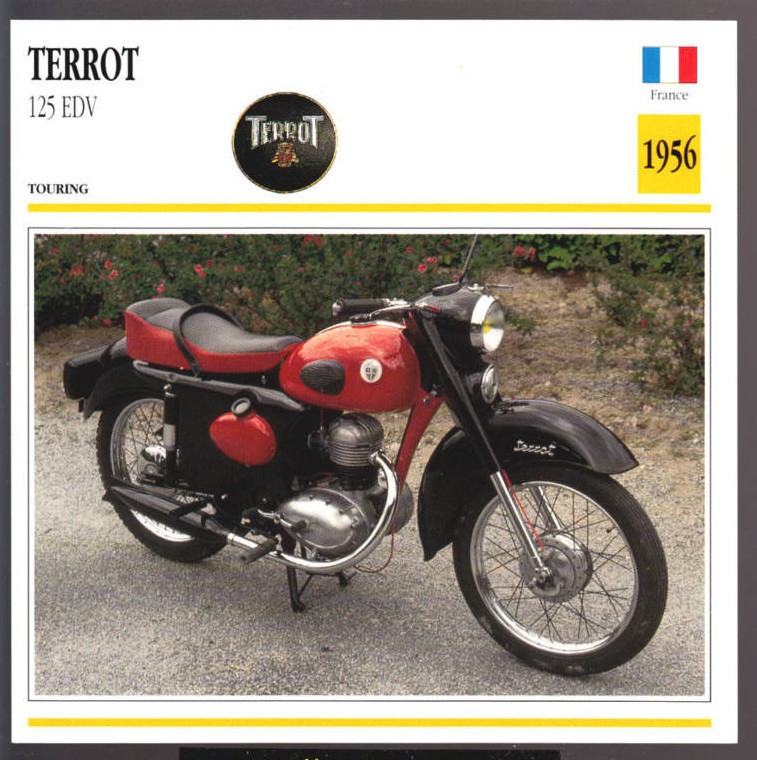 1956 Terrot 125cc EDV (123cc) France Motorcycle Photo Spec Sheet Info ...