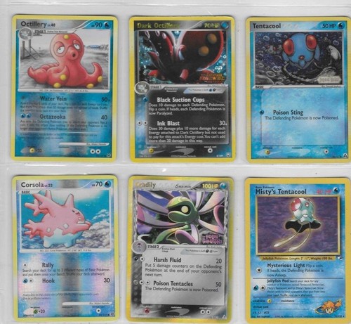 Pokemon TCG Card Lot ~ Dark Octillery Misty's Tentacool Corsola Cradily ...