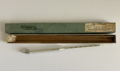 TAYLOR INSTRUMENT CO #H-4242 ANTIQUE HYDROMETER SPECIFIC GRAVITY TESTER ...