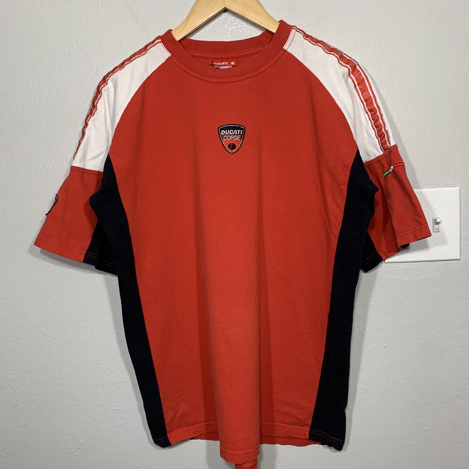 Vintage Ducati Corse Motorcycle Racing Red Tee Sz XL - Gem