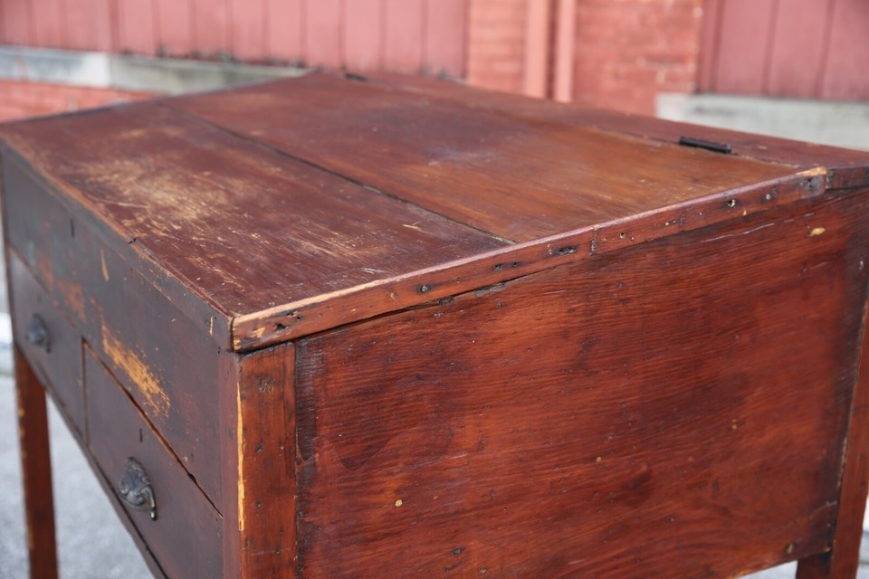 Antique drafting table School Desk wood apothecary drawer slanted ...