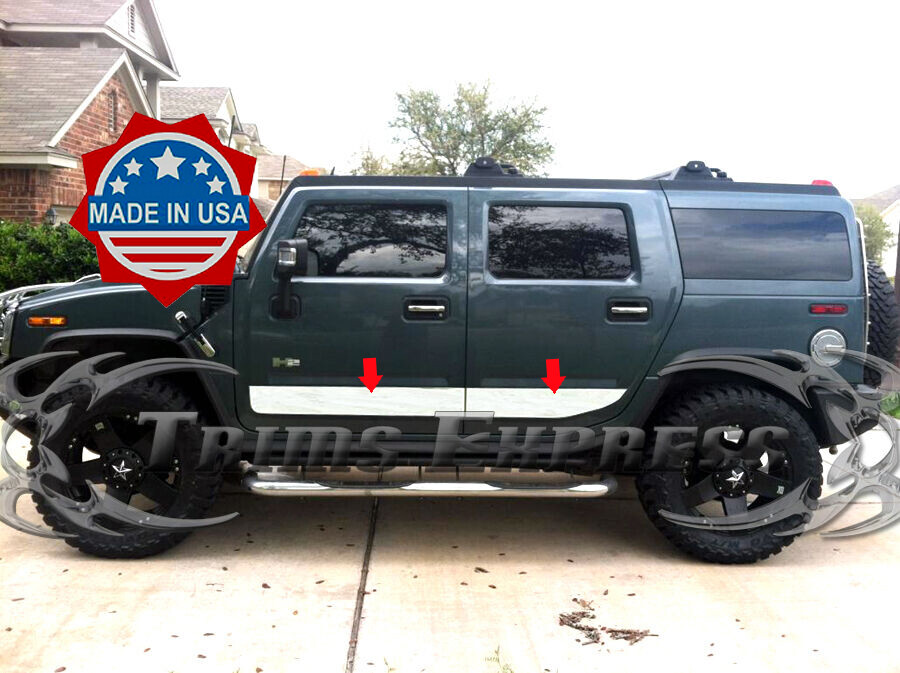 2003-2009 Hummer H2 Chrome Body Side Rocker Panel Trim Door Cover 6 ...