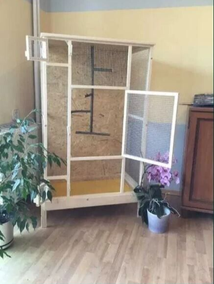Vogelkäfig Groß Vogelvoliere Holz Vogelhaus Voliere Papageienkäfig ...