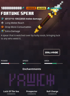 Minecraft Dungeons -Fortune Spear Unique Gilded (Xbox)(PS4)(Switch)(PC ...