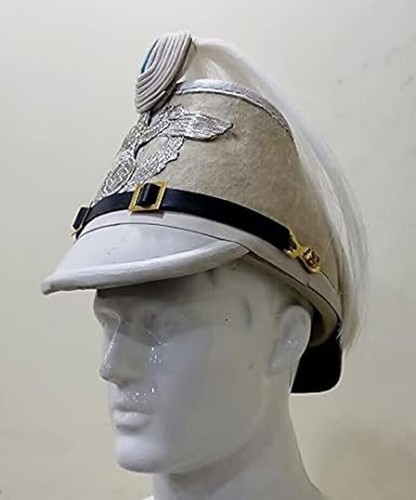 White Leather Prussian Shako Helmet for Officer Ranks of The ...