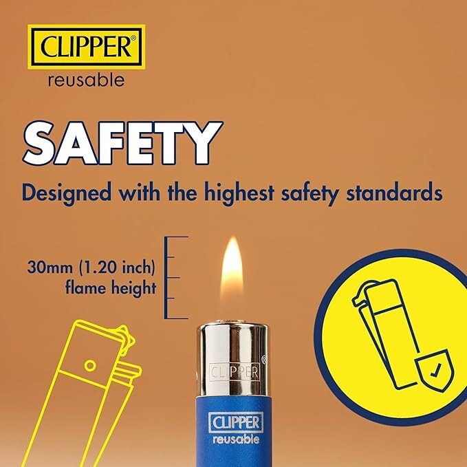 Clipper - Classic Large Reusable Lighter 8 packs 16 lighters - Assorted ...