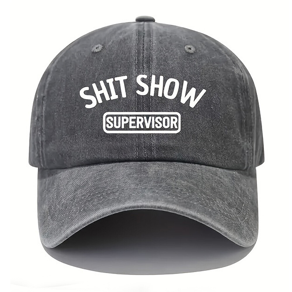 Shit Show Supervisor TEXT Baseball Cap Novelty Funny Joke Hats Manager ...