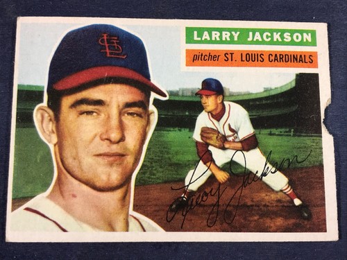E4-3 BASEBALL CARD - LARRY JACKSON ST LOUIS CARDINALS - 1956 TOPPS ...