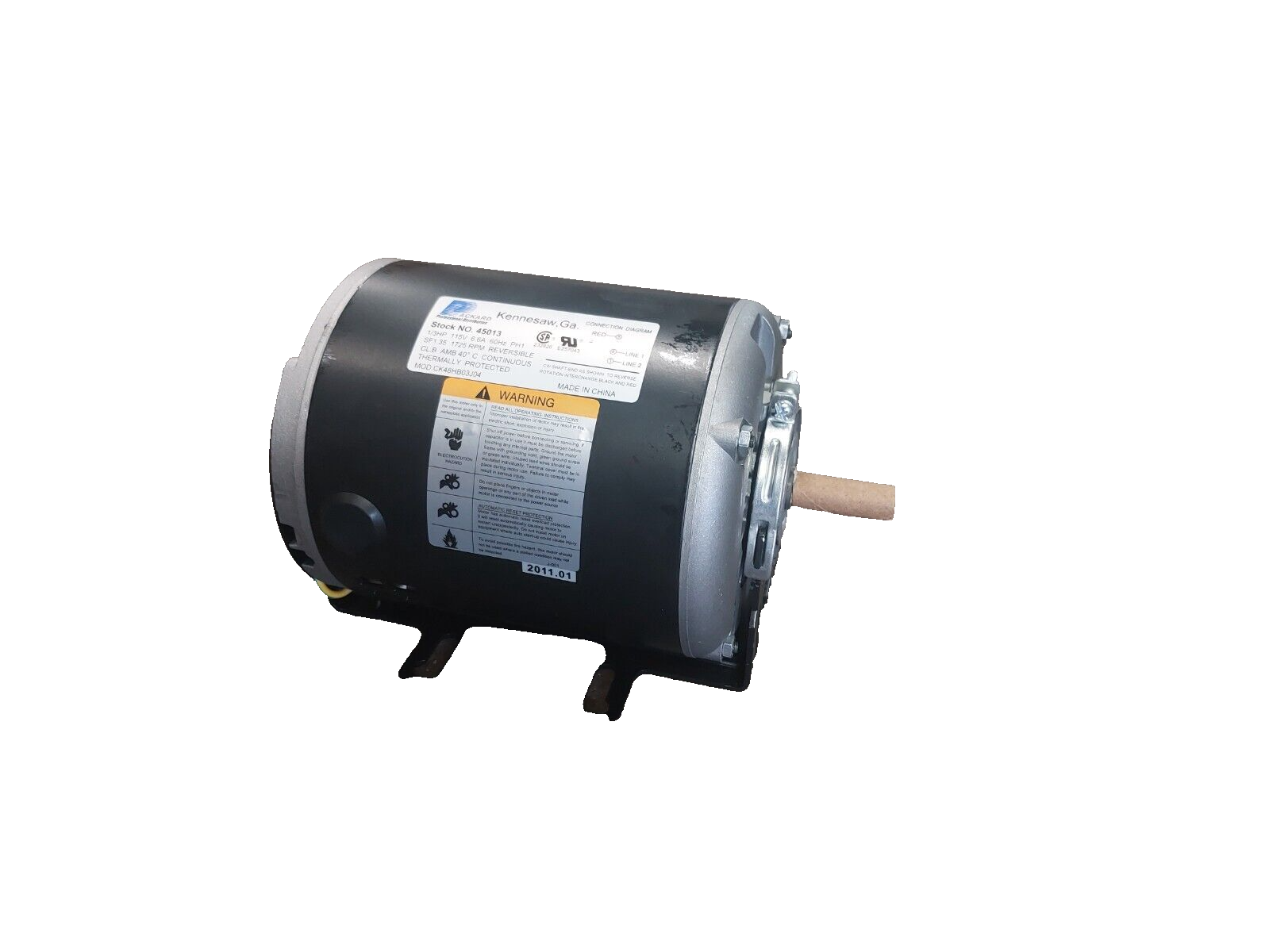 Packard 1/3 HP 1725 RPM 115V Resilient Base Motor - GE 4706 Replacement ...