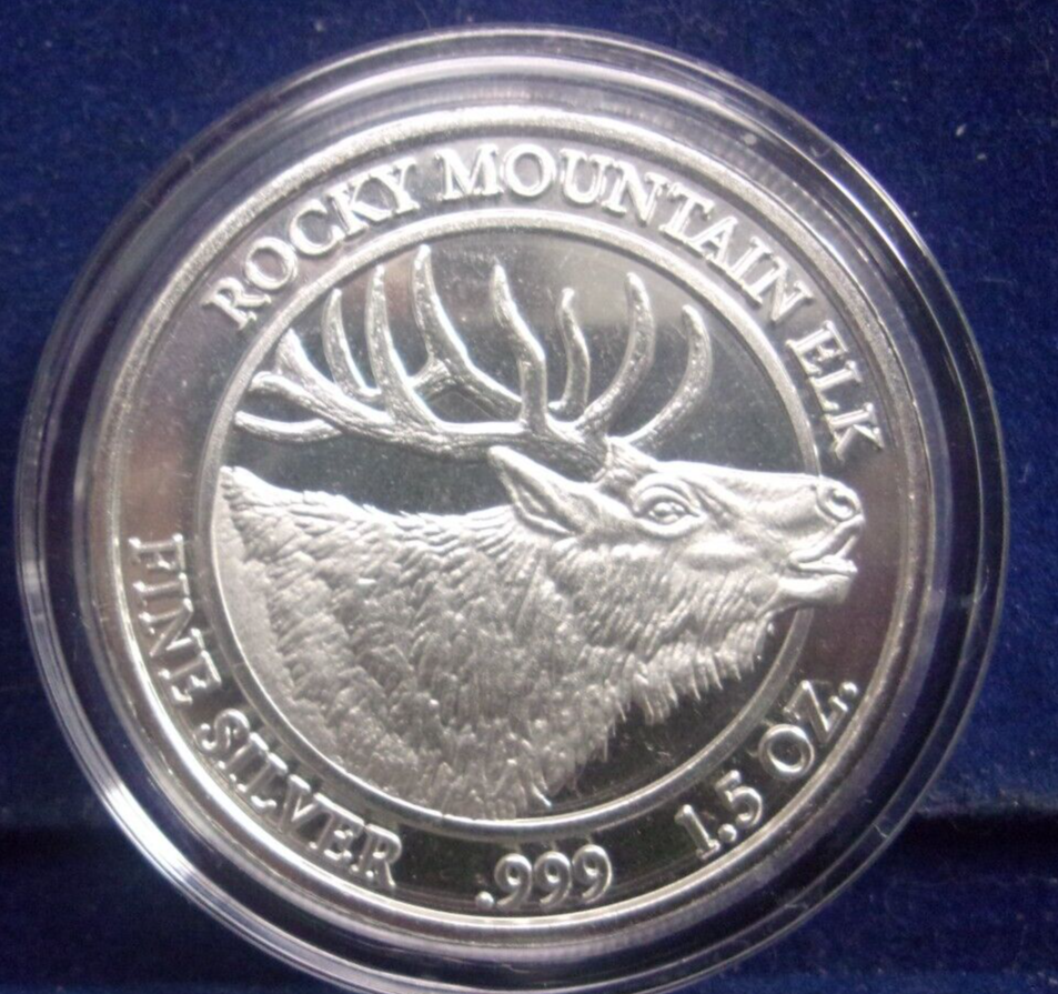 2022 $2 NIUE 1.5 oz 999 Fine Silver ROCKY MOUNTAIN ELK Coin BU 1 1/2 ...