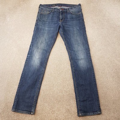 Tommy Hilfiger Mens Jeans 33x32 Blue Denton Stretch Straight Fit Denim ...