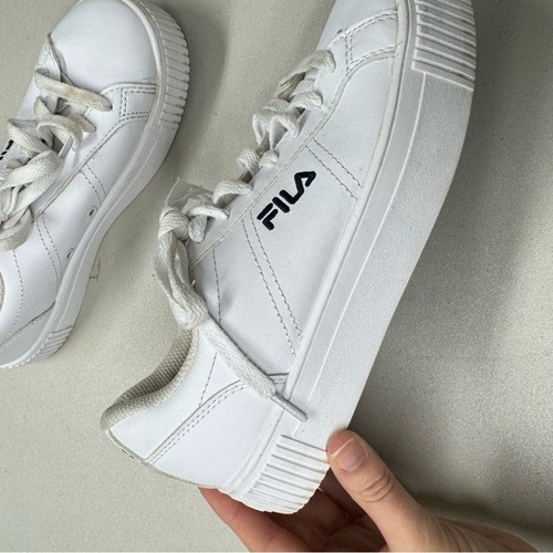 Fila White Leather Platform Lace Up Sneakers Womens 6 | eBay