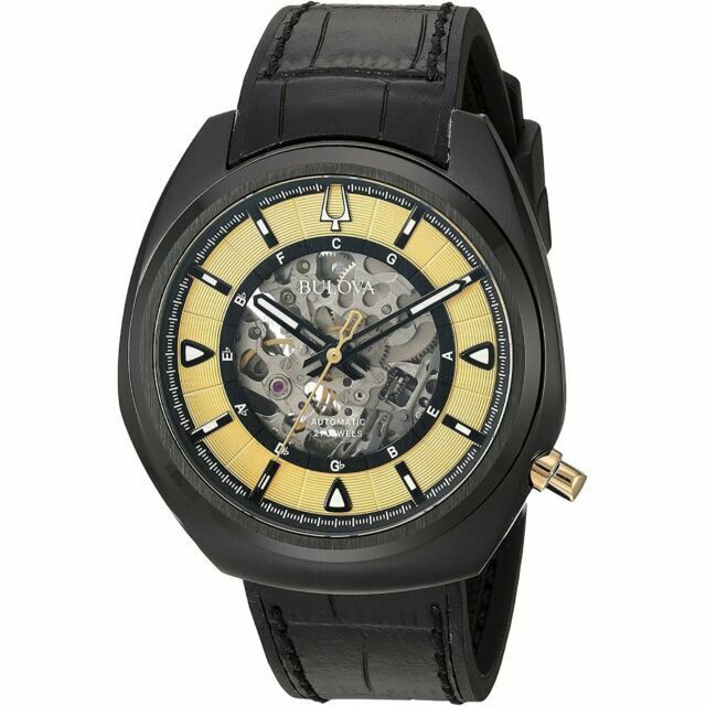 Bulova Grammy Men's Black/Gold Watch - 98A241 for sale online | eBay