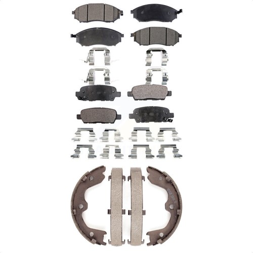 Front Rear Semi-Metallic Brake Pads & Parking Shoes Kit For INFINITI ...