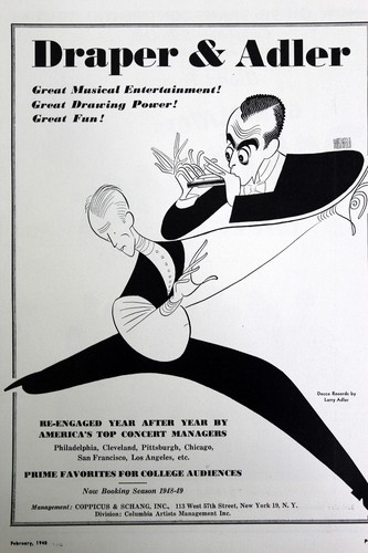 DRAPER & ADLER Dancing and Musician 1940s Booking Ad Star Performers | eBay