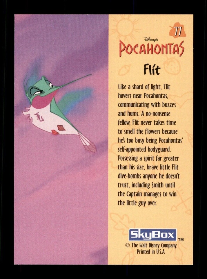 Flit 77 Disney Pocahontas 1995 SkyBox Trading Card TCG CCG | eBay