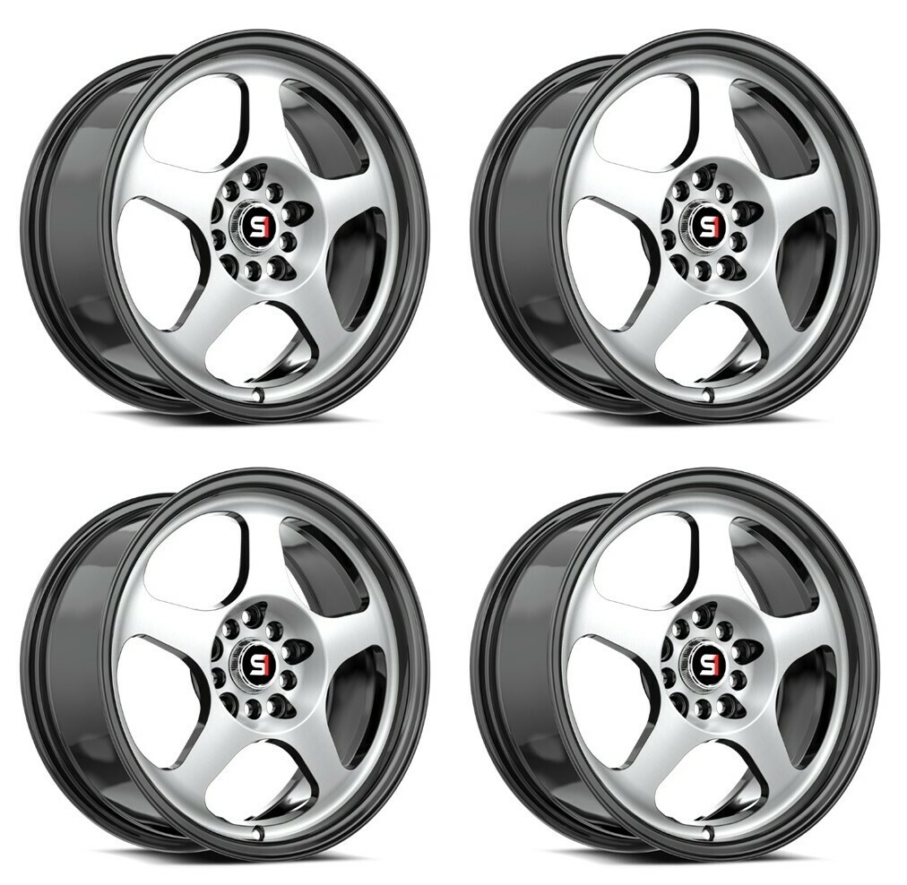 Set 4 16" Spec-1 SPT-36 Gloss Black & Machined 16x7 Wheels 4x100 4x4.5 ...