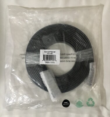 Monoprice Flat High Speed HDMI Cable Black 15ft P/N 4160 | eBay