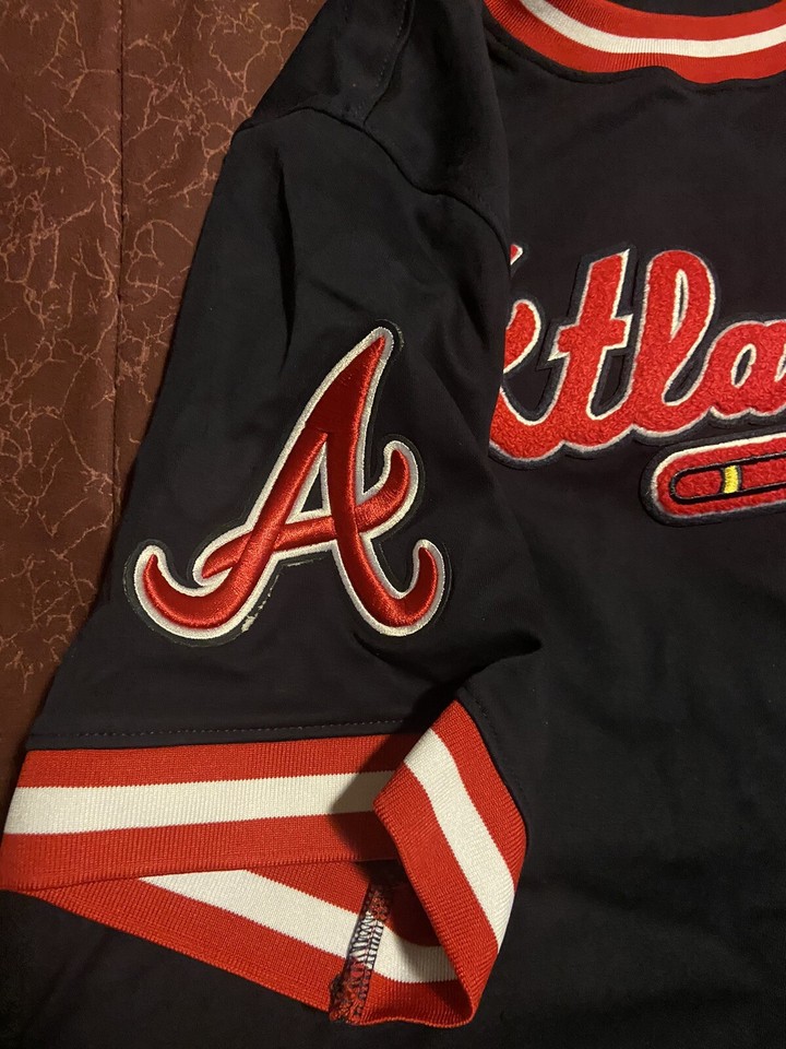 Pro Standard MLB Atlanta Braves Embroidered Patch Logo Jersey Shirt Men ...