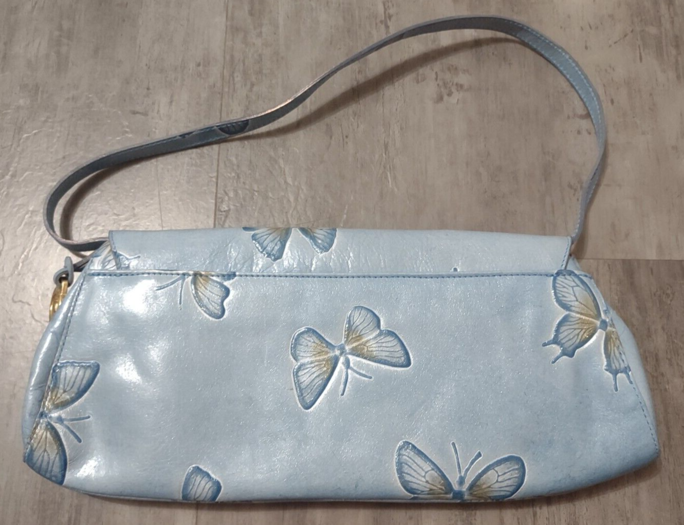 Brahmin Blue Monique Butterfly Leather Clutch Shoulder Bag | eBay