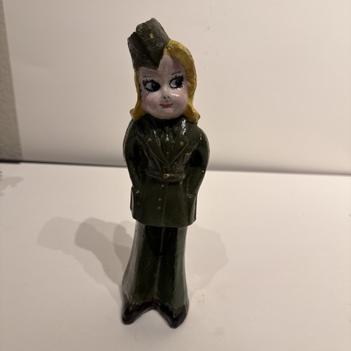 Vintage Chalkware Pinup Army Sailor Girl Carnival Prize Figure Uniform ...