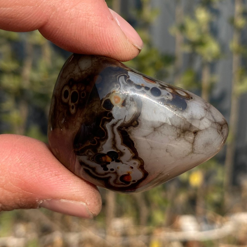 44G Polished Silk Banded Lace Agate Stone | eBay