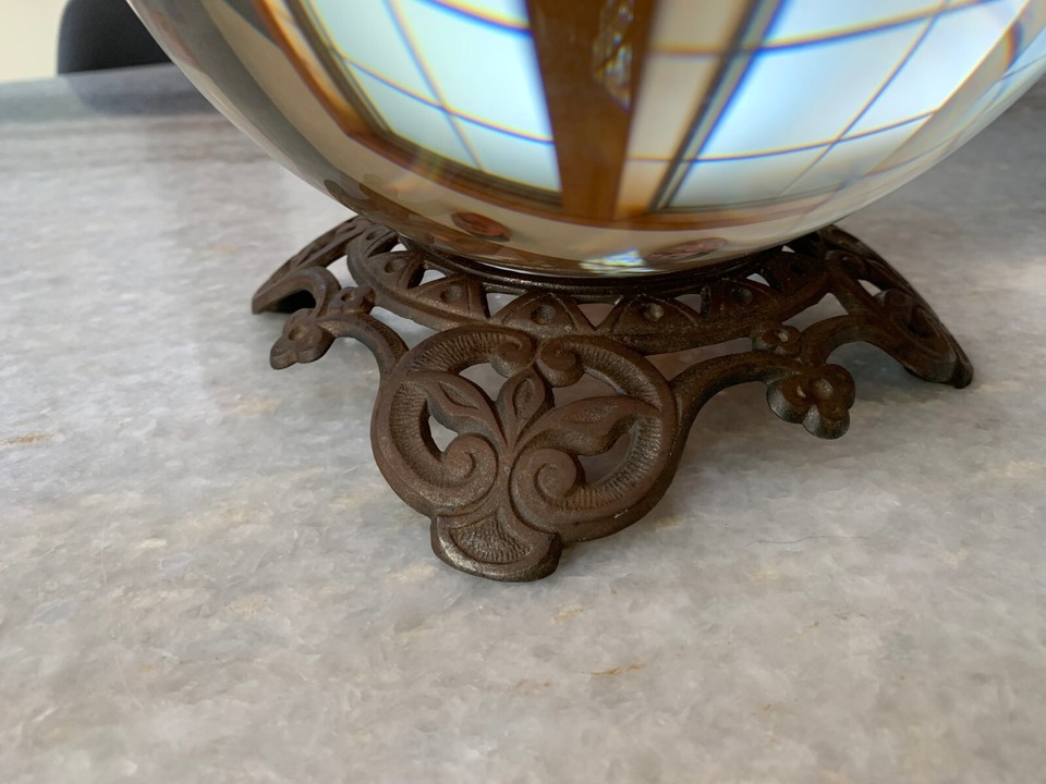 MASSIVE 8", Antique, Crystal Ball w/Ornate Floral, Victorian, Finely ...