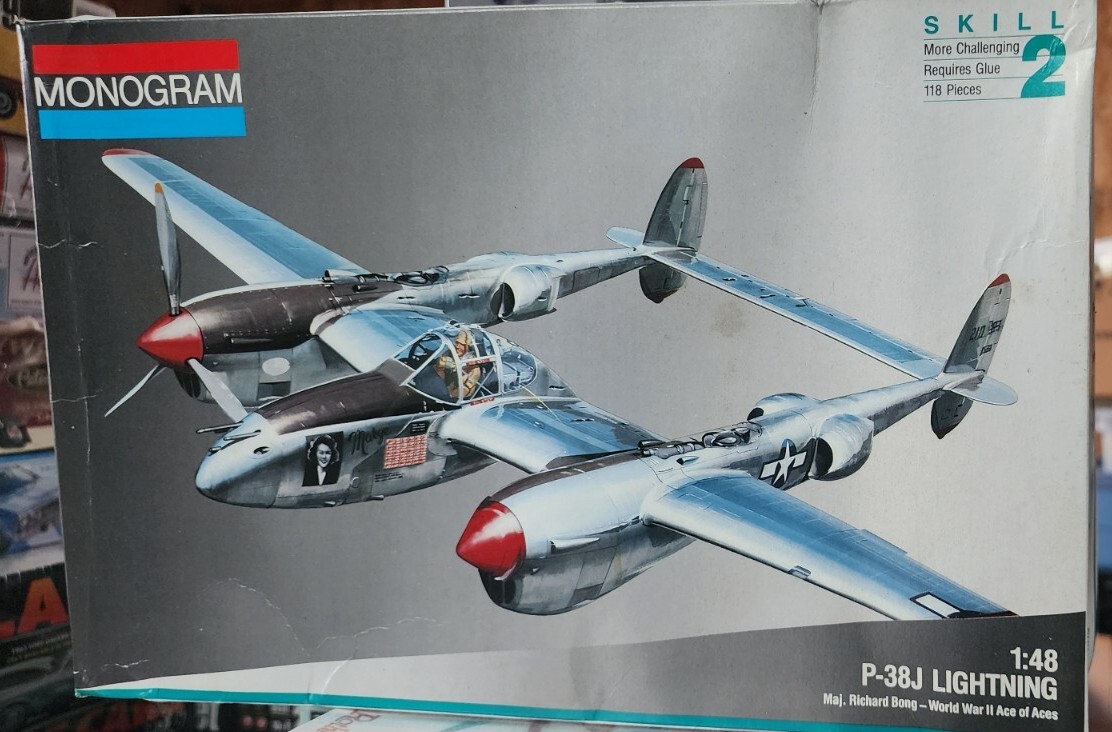 Revell Monogram P-38J Lightning 1:48 Scale Model Kit 85-5479 OpenBox ...