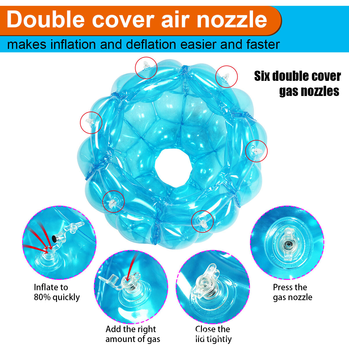 2PCS 60cm Inflatable Body Bubble Bumper Ball Wearable PVC Bopper Zorb ...