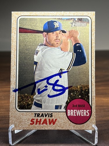 Travis Shaw Signed Autographed 2017 Topps Heritage Baseball Card #118 ...