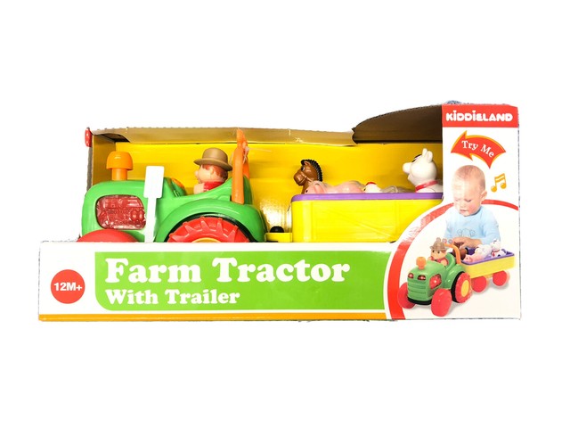Kiddieland Farm Tractor With Trailer - Sing a Long Songs Animal Sounds ...