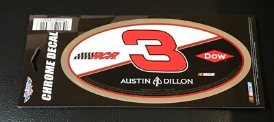 AUSTON DILLON #3 DOW RACING 3"X 7" NASCAR CHROME OVAL DECAL STICKER | eBay
