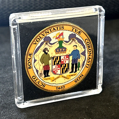 MARYLAND USA State Seal Collectible Challenge Coin CASE INCLUDED! BRAND ...