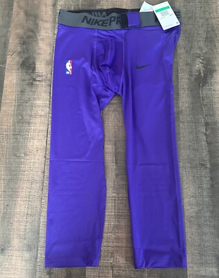 Nike Pro NBA Player Issued 3/4 Compression Tights Purple Men's XL ...