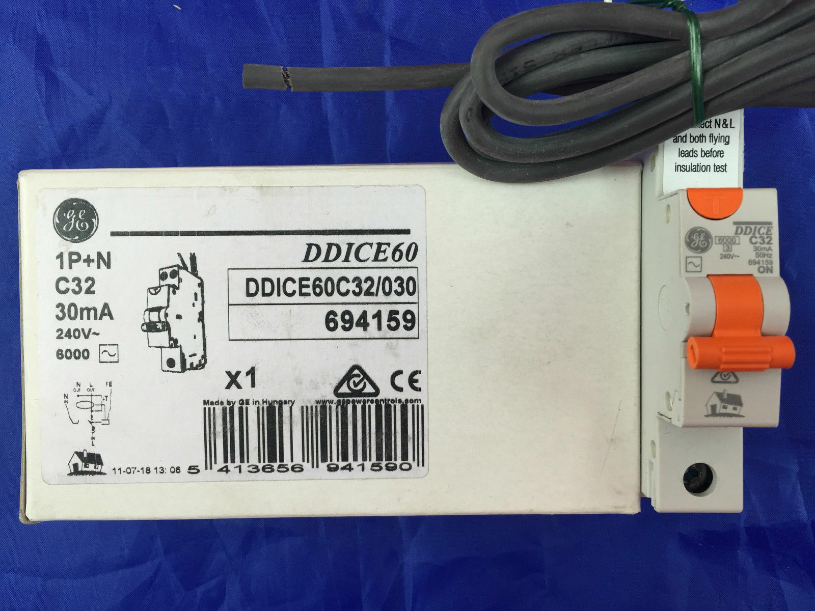 GE Compact RCBO RCD 32A 30mA 6kA 694159 1P+N C32 Curve Type AC ...
