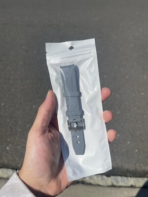 Light Gray Rubber Watch Strap For Omega x Swatch Speedmaster MoonSwatch ...