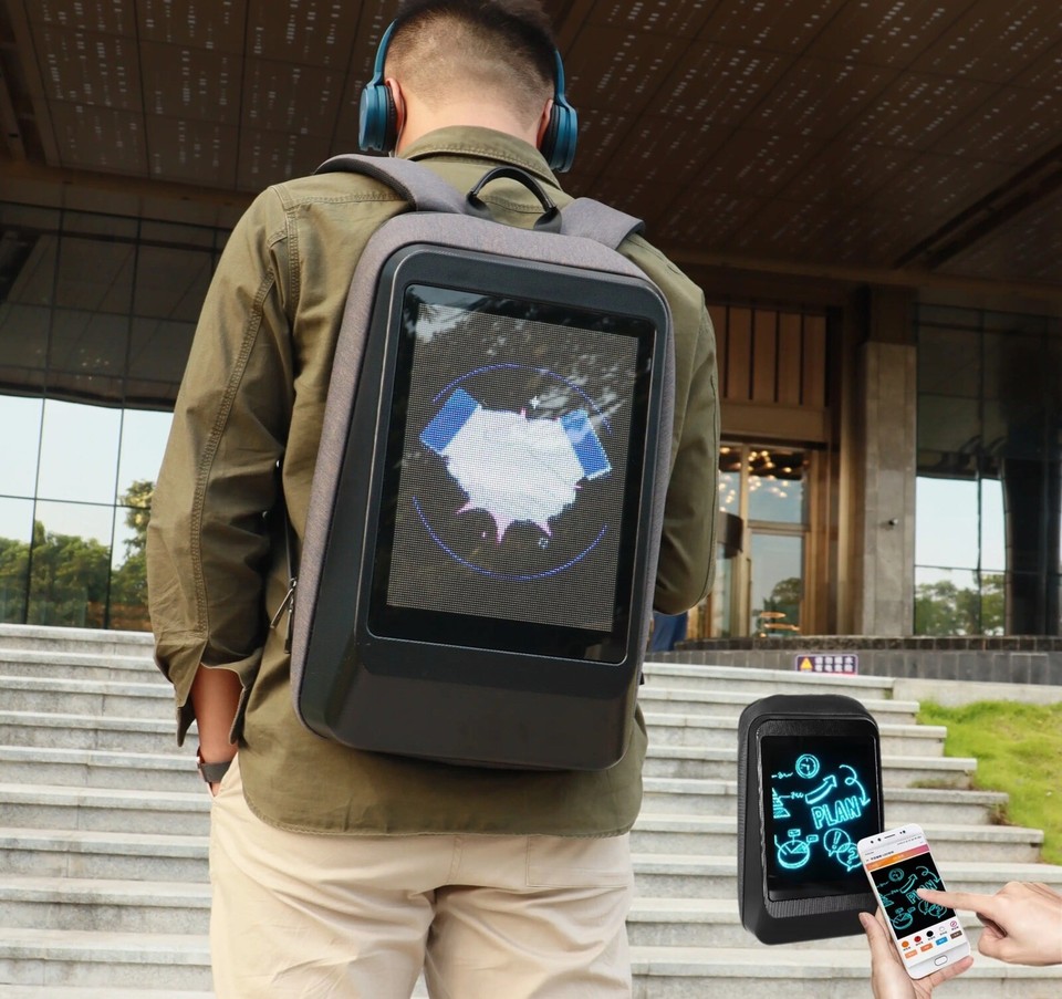 HD LED 128*96* Screen Bag Waterproof Backpack Fun Smart Screen Mobile ...