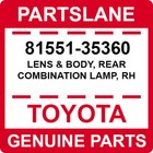 81551-35360 Toyota OEM Genuine LENS & BODY, REAR COMBINATION LAMP, RH ...