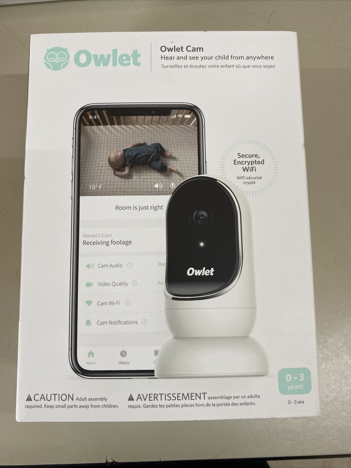 Owlet Cam Smart HD 1080p Wifi Baby Monitor Room Temperature Sensor ...