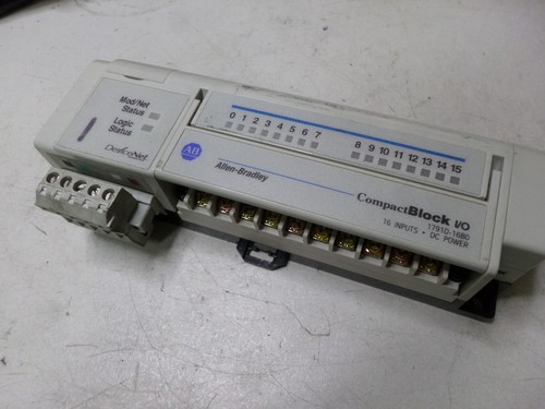 ALLEN BRADLEY - COMPACT BLOCK I/O DeviceNET 16DC Inputs DC Power 1791D ...