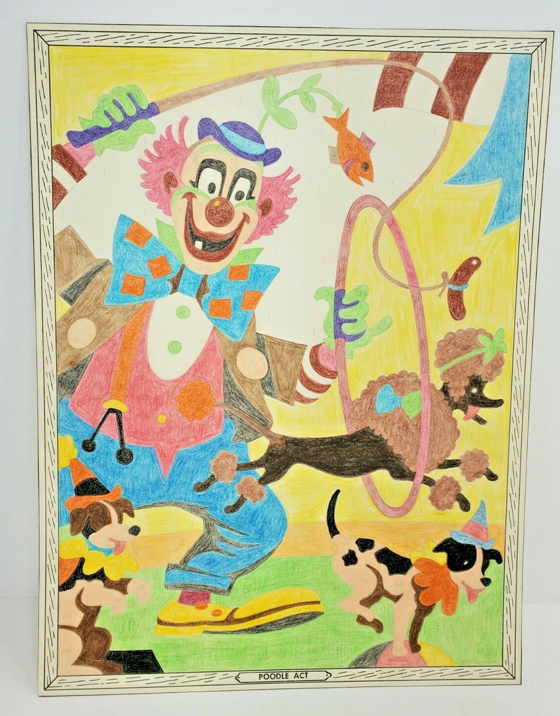 Vintage Venus Paradise Set 4 Clowns Color by Number Pencil Mid-Century ...