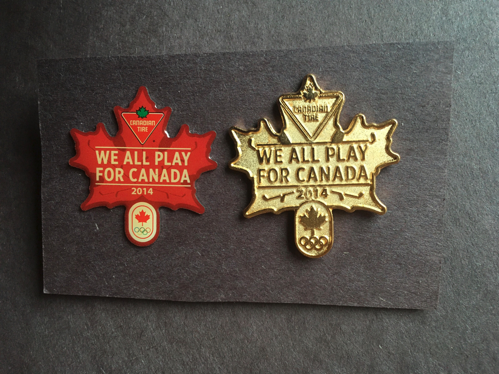 2014 Sochi Olympic Games 2 Pin Lot COC Maple Leaf We All Play for ...