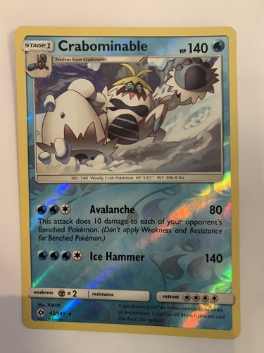 Crabominable - 43/149 - Reverse Holo - Rare - Pokémon Trading Card - Nm ...