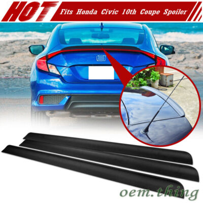 2016-2021 Fits Honda Civic 10th 2D Coupe Rear Add-on Trunk Lip Spoiler ...