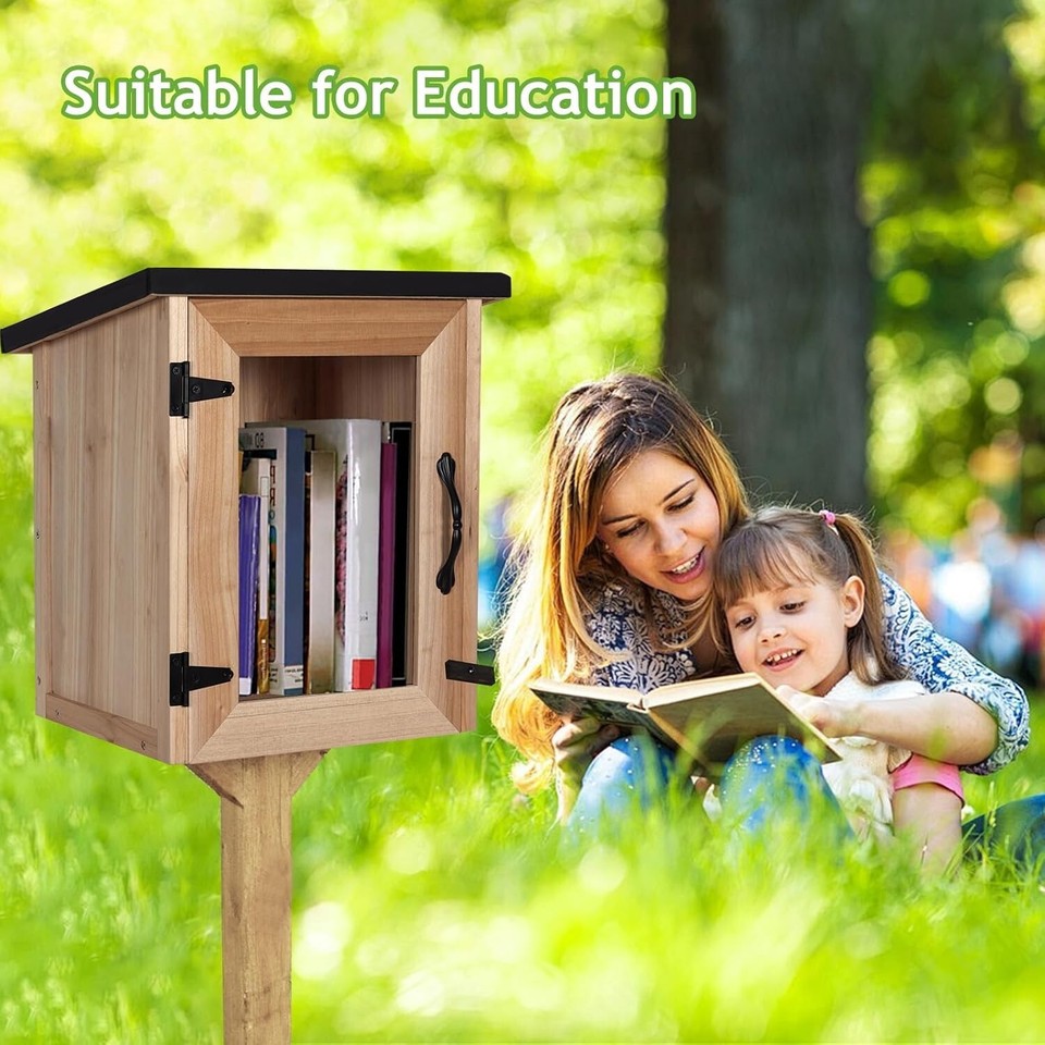 Little Library Box Outdoor Free Library Storage with Shelf for ...